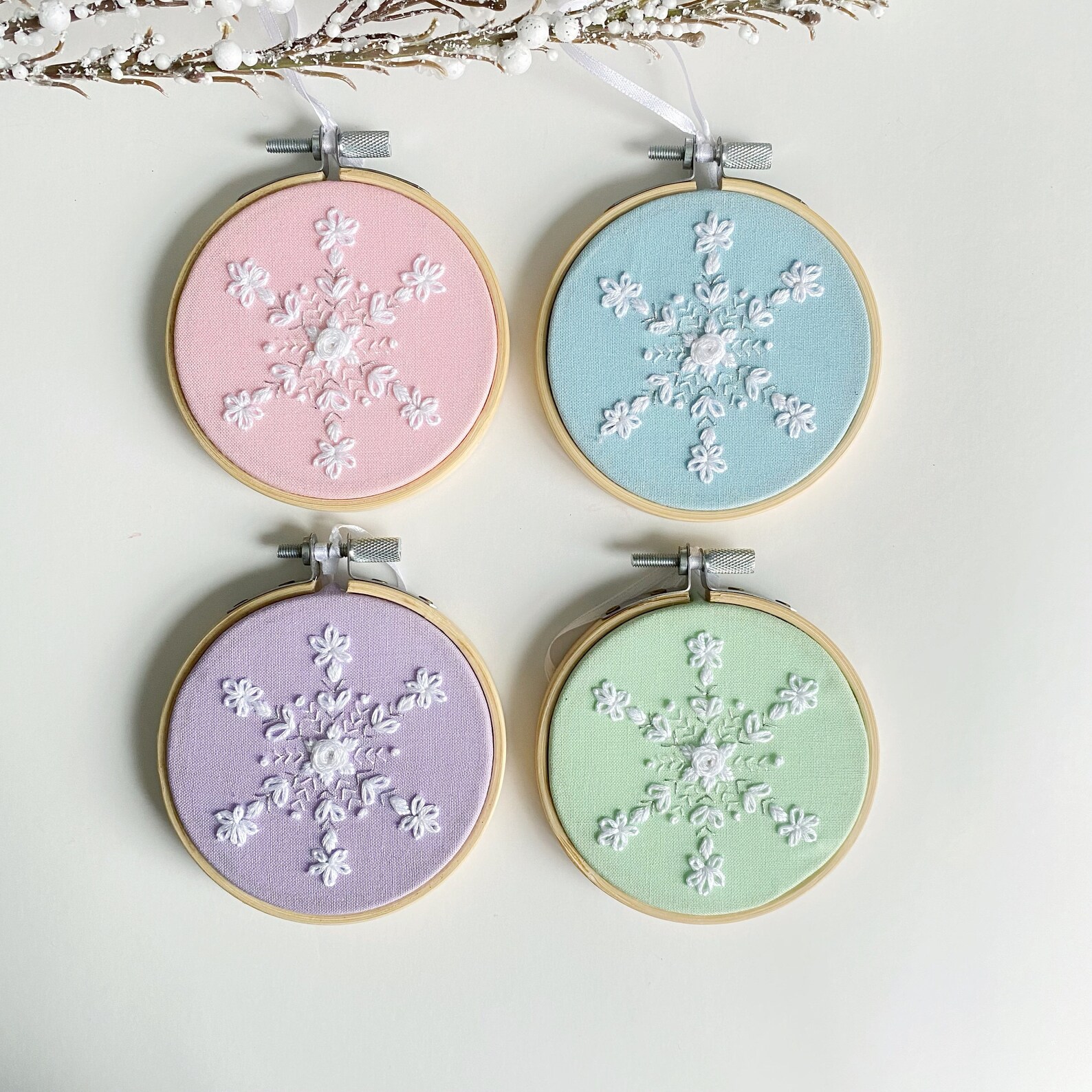 PDF PATTERN Merry & Snowflake Ornament Duo Christmas - Etsy