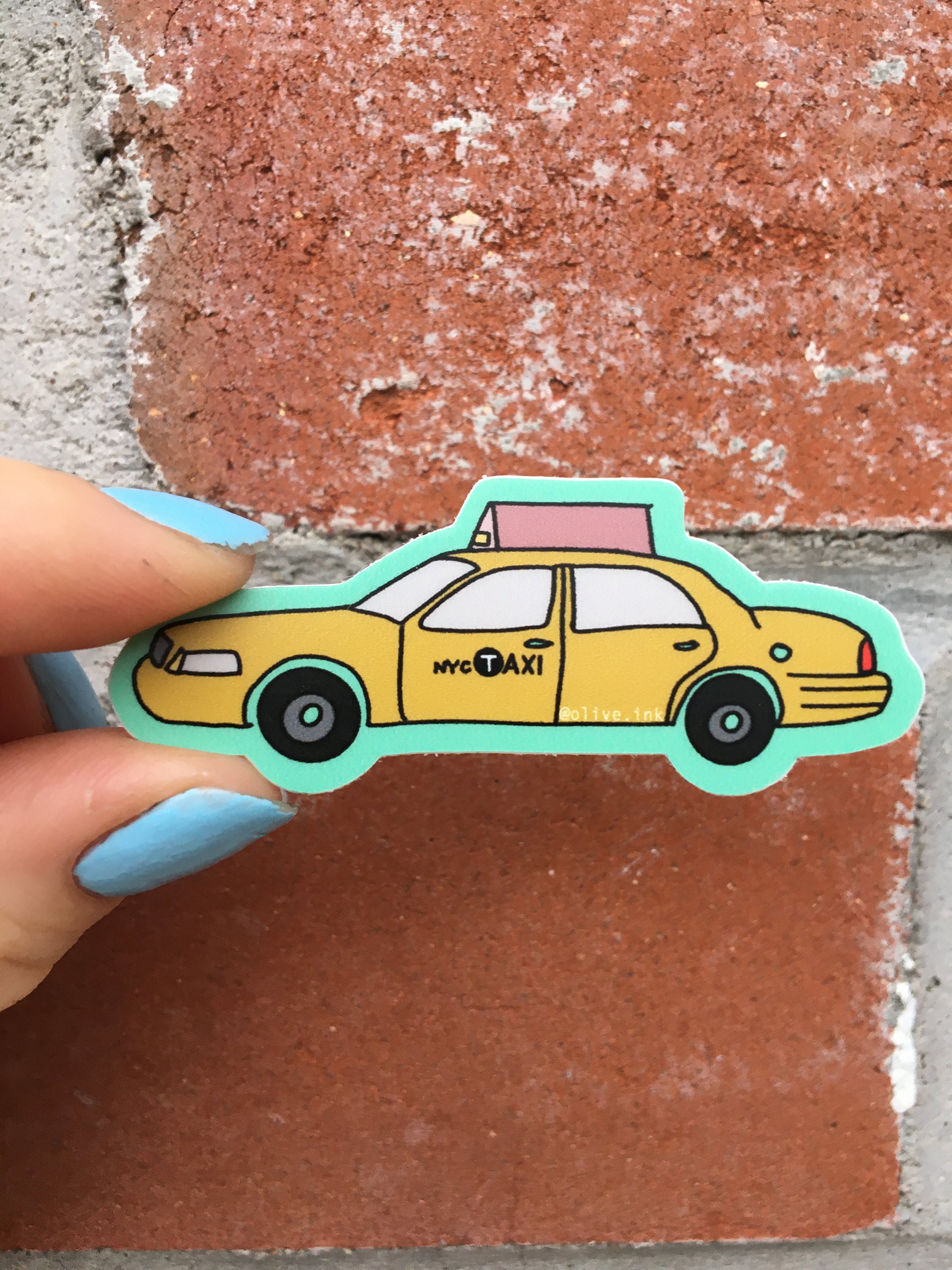 Taxi Cab Sticker // Sticker for Water Bottle// Decal for - Etsy