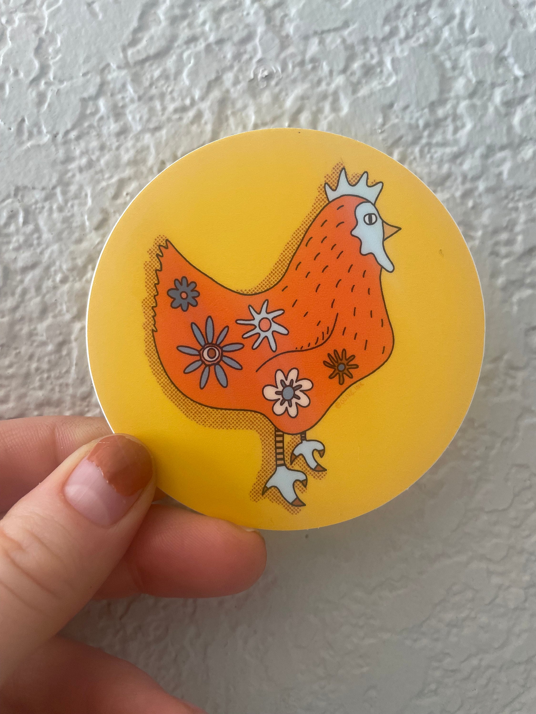 Funky Chicken Sticker // Sticker for Water Bottle // Decal for Computer ...