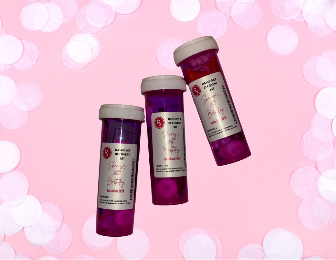 Recovery Pill Bottle, Hangover Kit for Girls Trip, Bachelorette Party ...