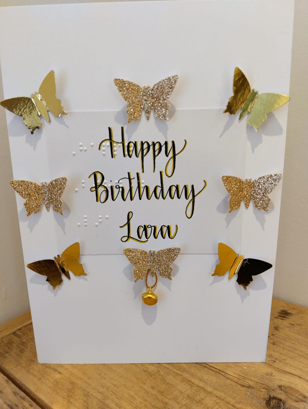 Tactile and Scented Multi Sensory Butterfly Braille Card, Personalise ...