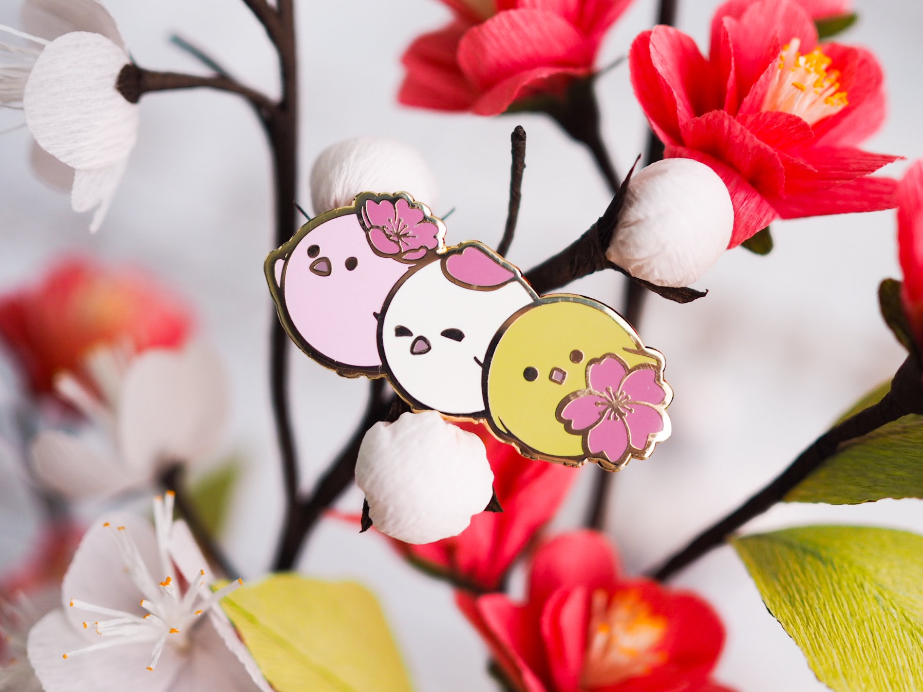 Birds & Hanami Dango Japan Spring Sweeties Hard Enamel Pin | Etsy