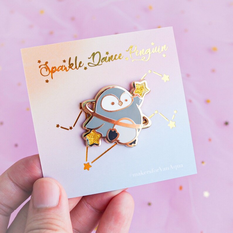 Sparkle Dance Penguin Hard Enamel Pin - Etsy