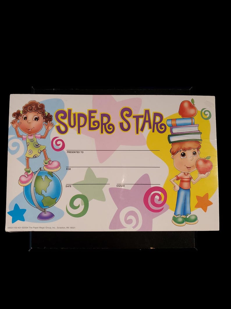 Vintage 2004 Super Star Certificate Award Cards Pack - Etsy