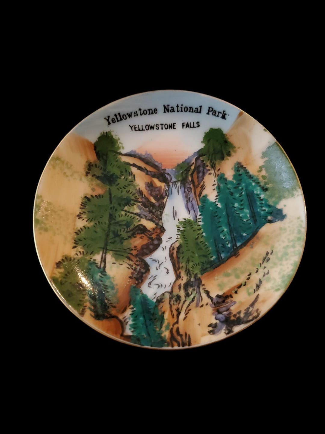 Vintage Yellowstone National Park Collector's Souvenir Plate 4" Hand ...