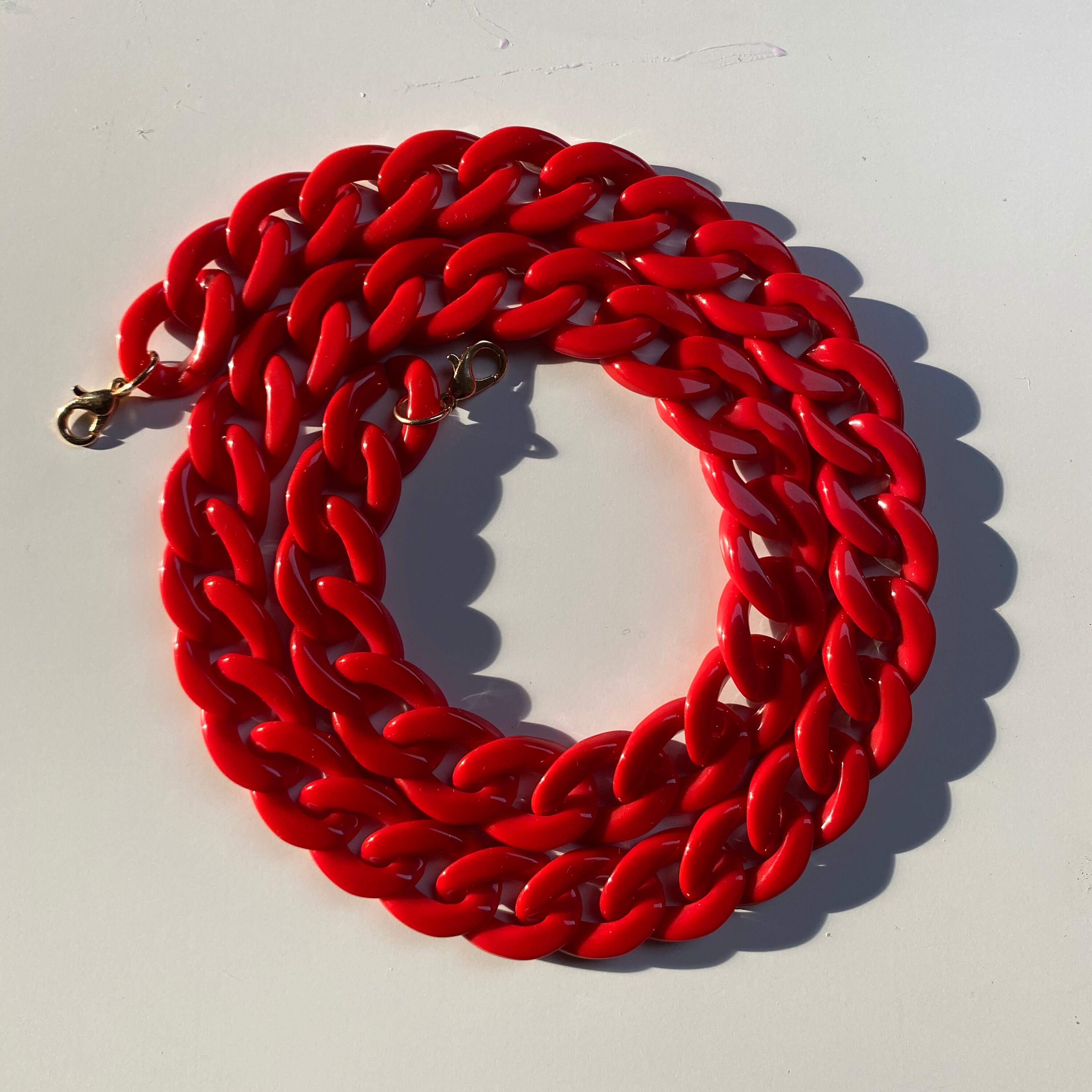 Designer Red Acrylic Mask chain | Etsy