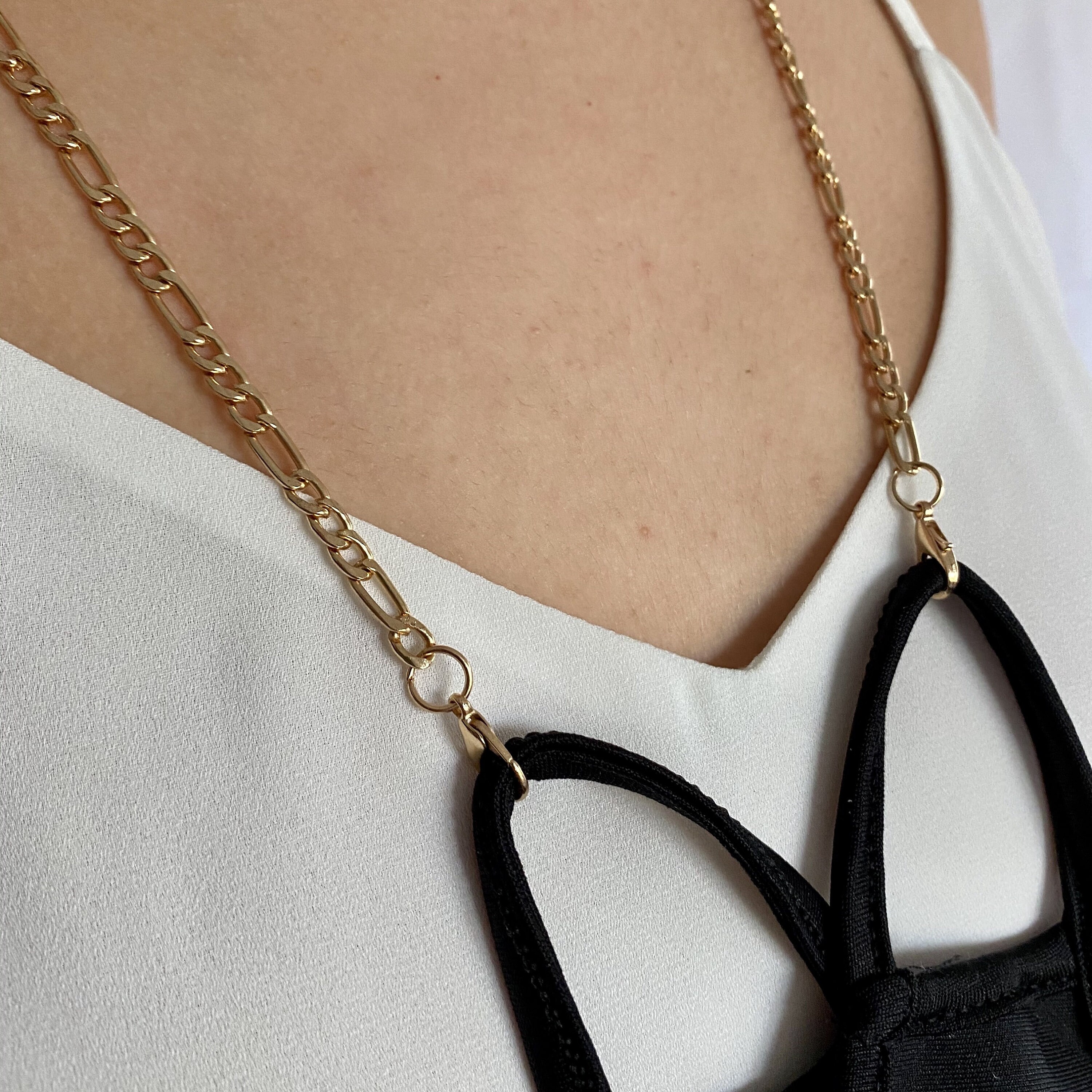 Golden classic mask chain | Etsy