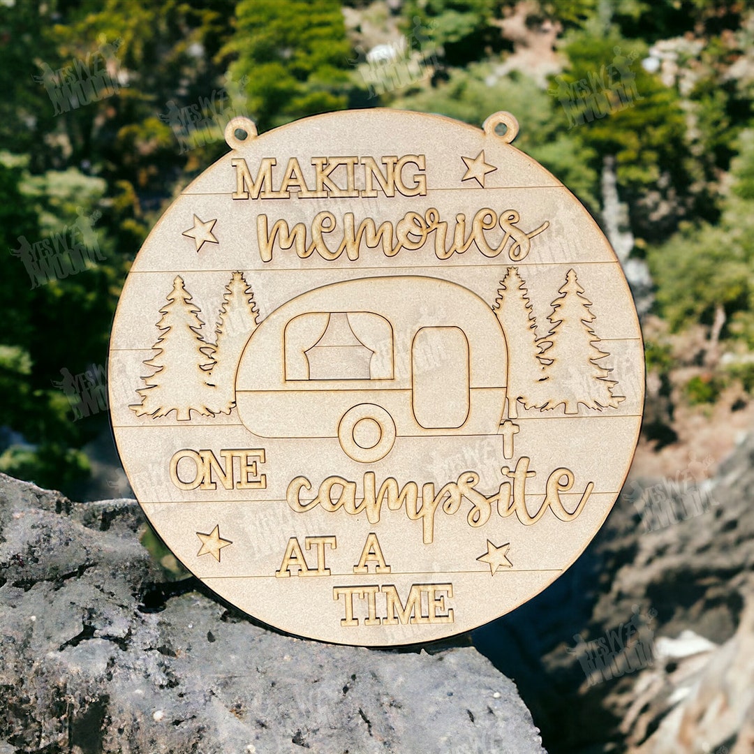 Camping, Campsite, Door Hanger, Memories, Glamping, Blank, Ready to ...