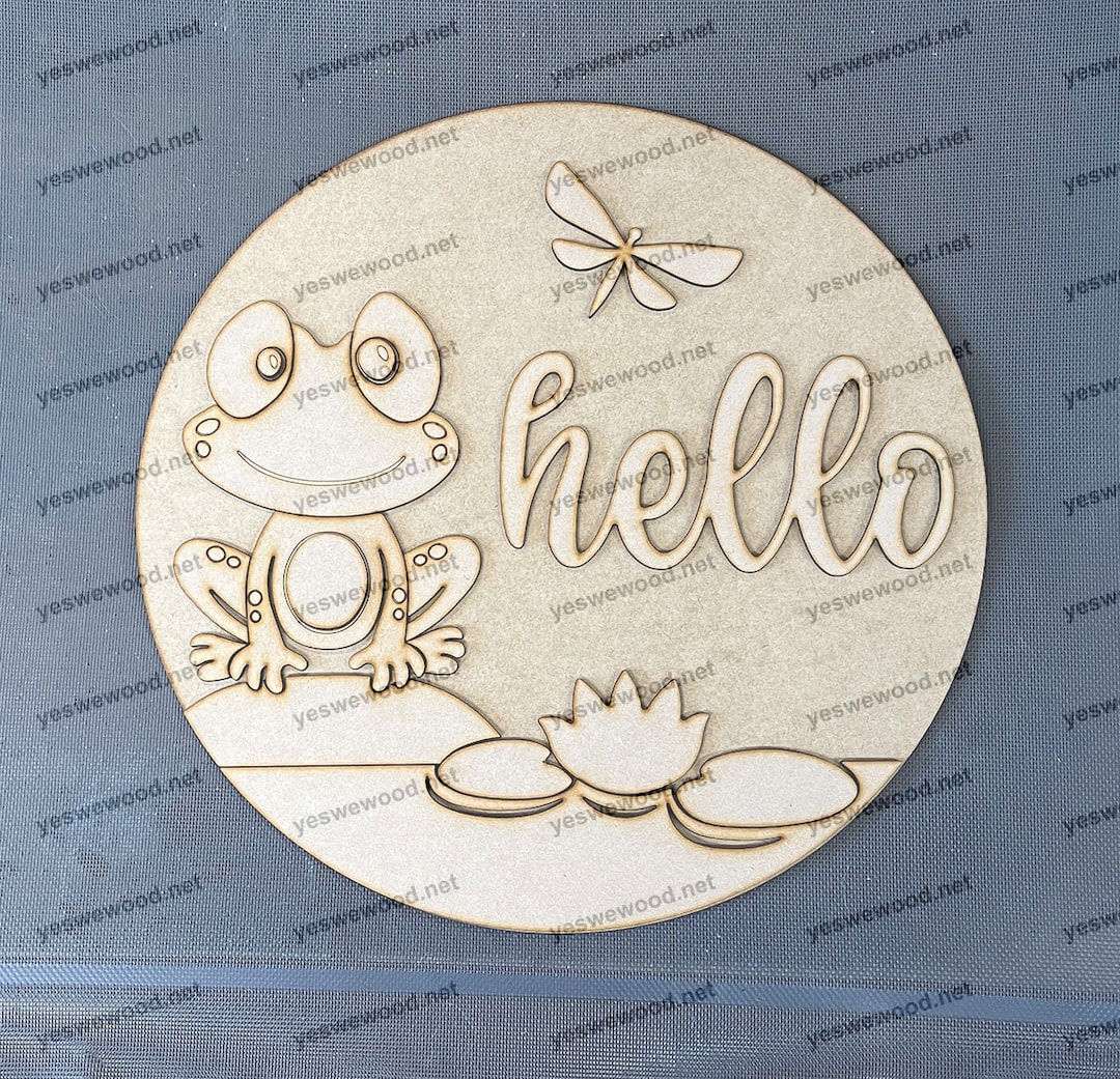Frog, Door Sign, Hello, Spring, Fireflies, Froggy, Lily Pads, Ready to ...