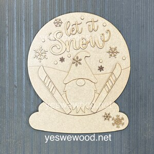 Let It Snow, Gnome, Snow Globe, Door Hanger, Snowflake, Winter, Front ...
