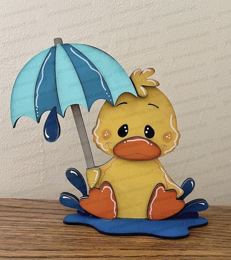 DIY Craft Kit With Ducks for Spring, Umbrella, Daisies, Blank and ...