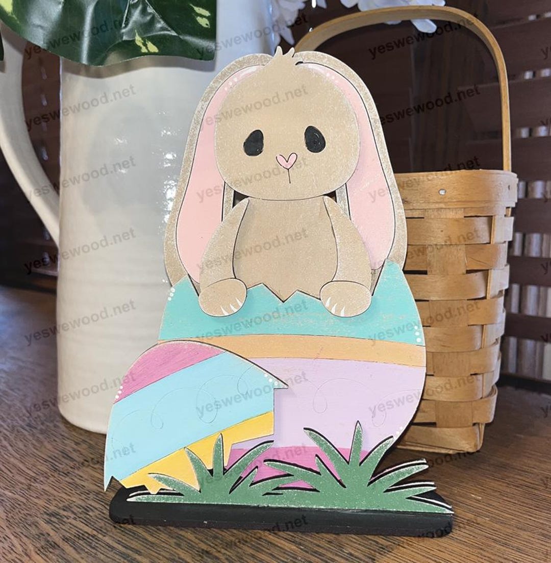 Bunny, Floppy Ears, Spring, Easter, Egg, Home Decor, Blank, Unfinished ...
