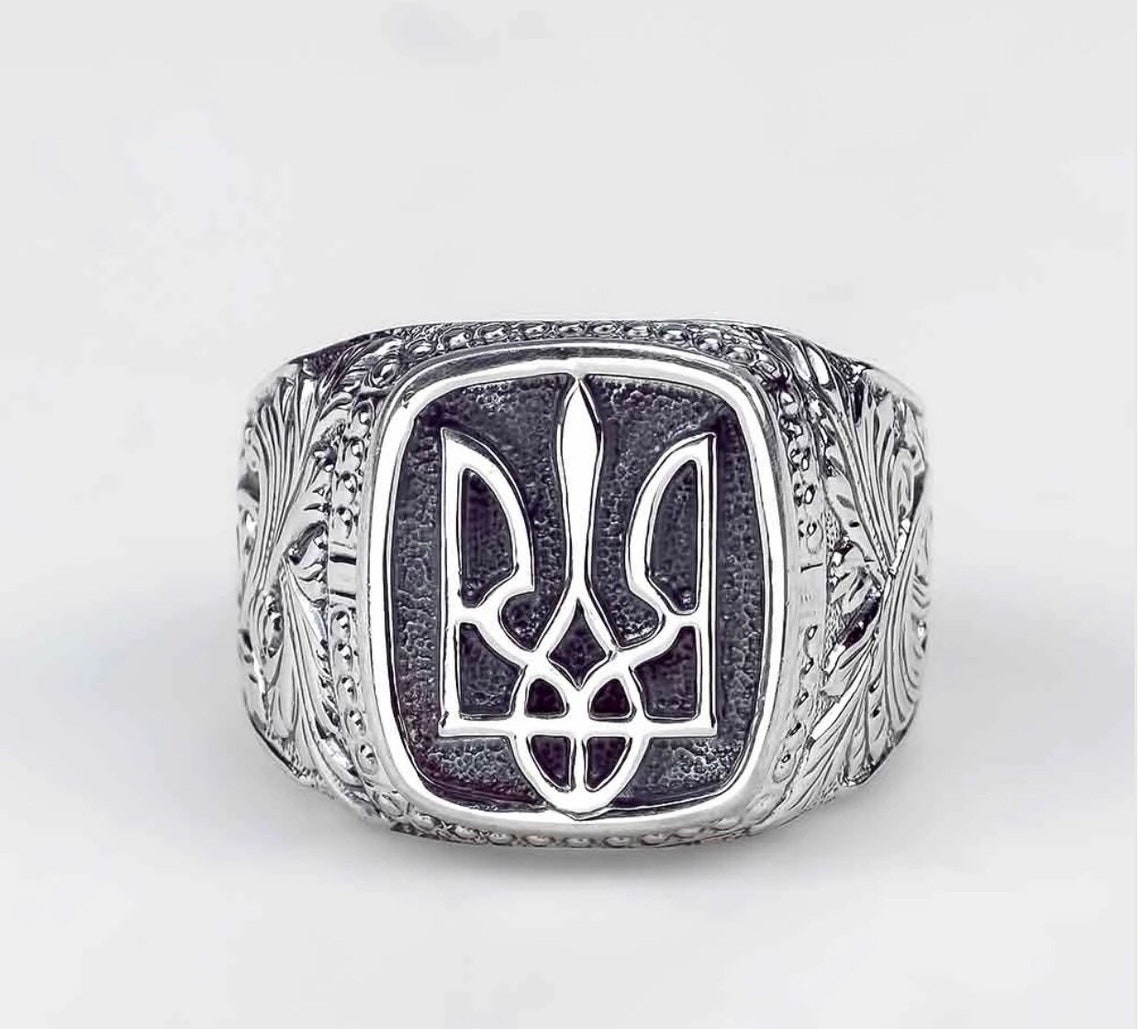New Men's Silver Ring All Sizes Ukrainian Ring With a - Etsy Sweden