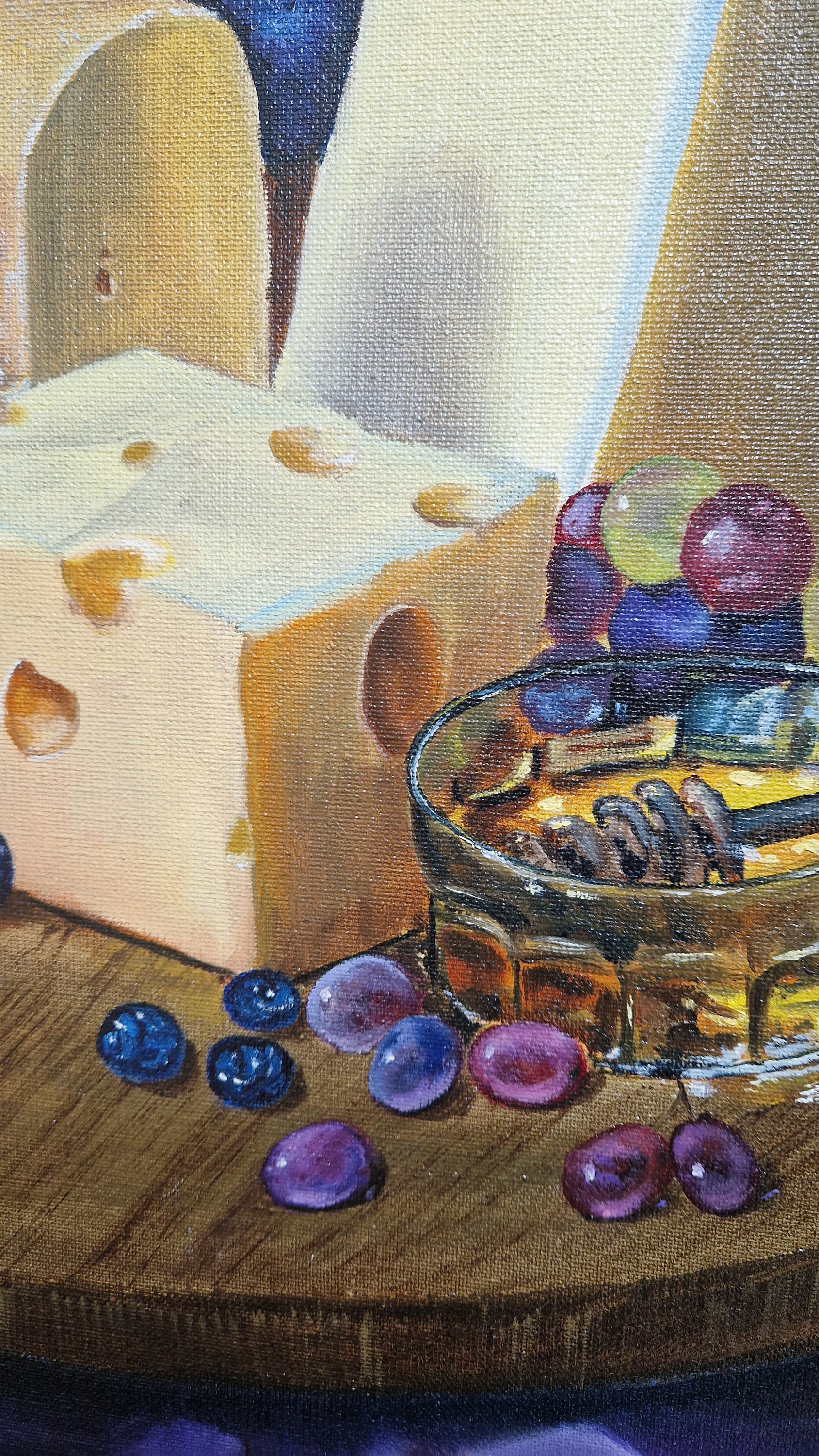 Original Cheese Plate Oil Painting Art Gift - Etsy