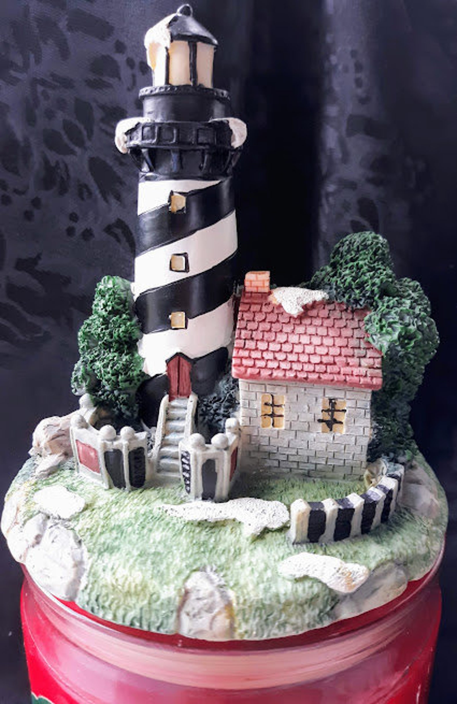 Lighthouse Candle Lid, With 'candle-lite' Cinnamon Apple Scented Jar ...