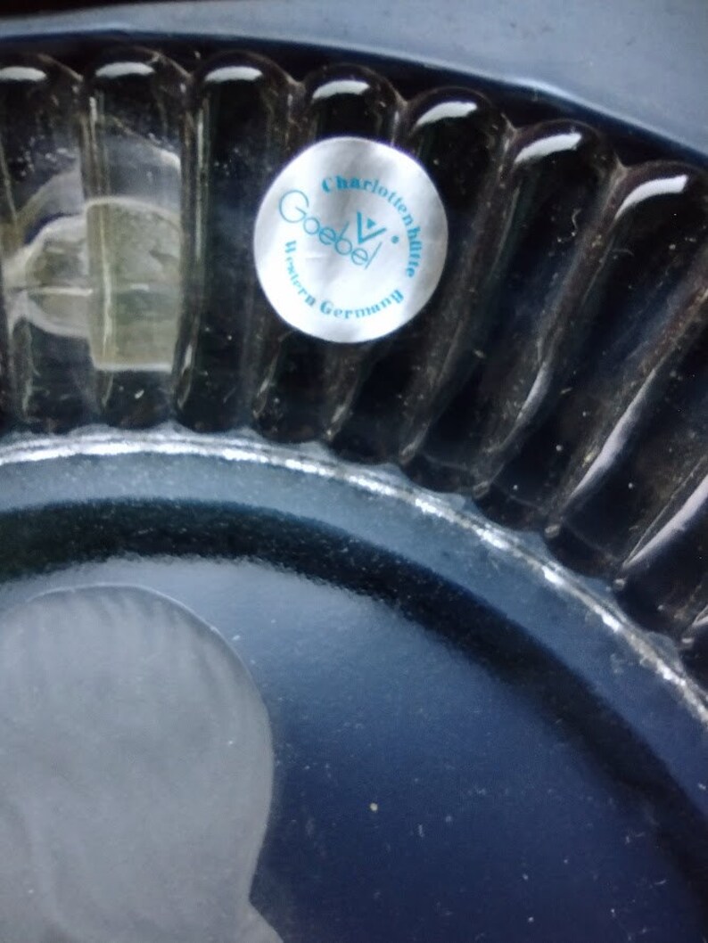 Vintage Goebel Crystal Glass Plate, First Edition, 1978, Frosted Angel ...