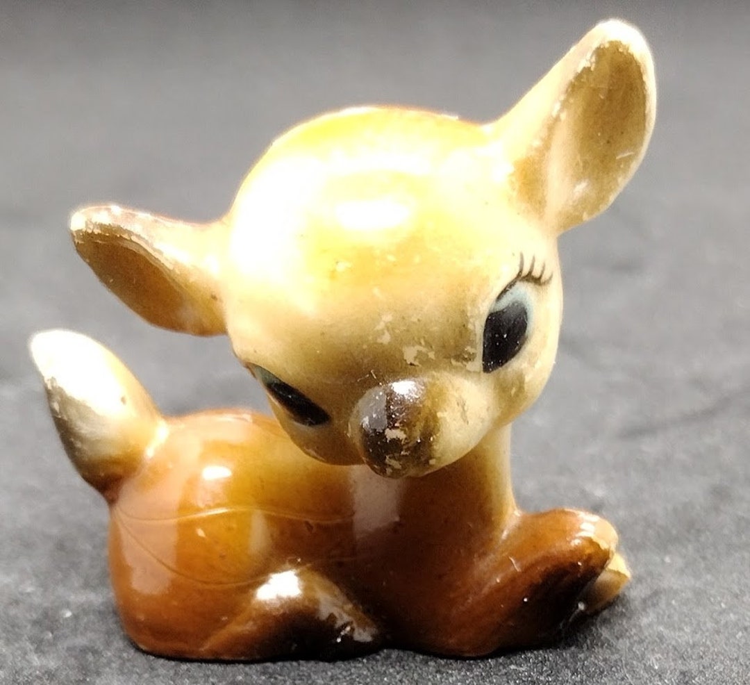 Vintage Miniature Fawn Figurine, Hard Molded Plastic, Pre-owned, C ...