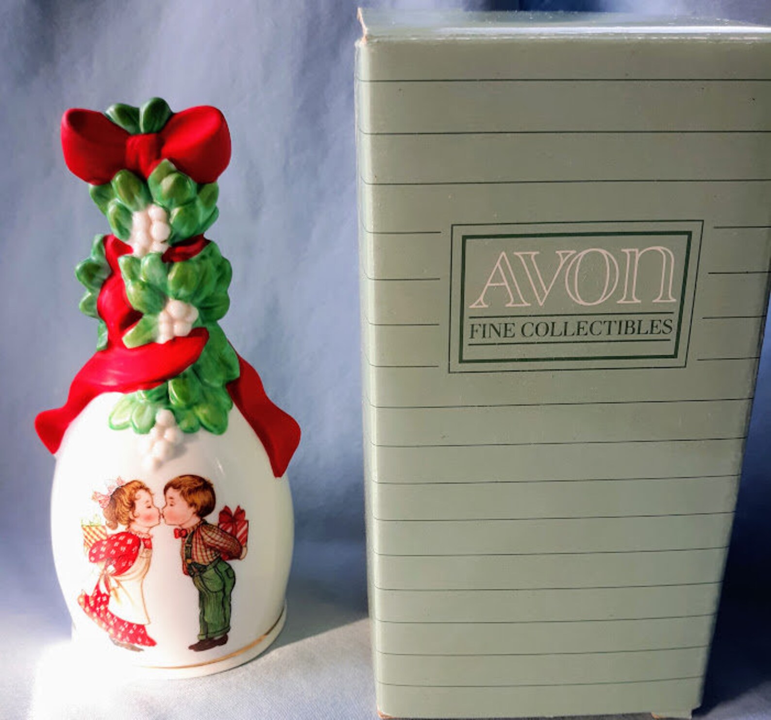 Vintage Avon Porcelain Bell, under the Mistletoe, 1989 - Etsy