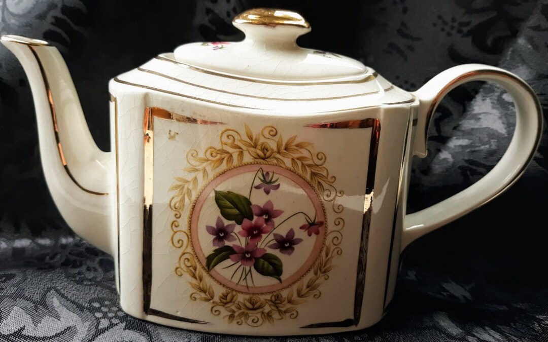 Vintage Teapot, "arthur Wood and Son/haddon" Style, Violets and Gilt ...