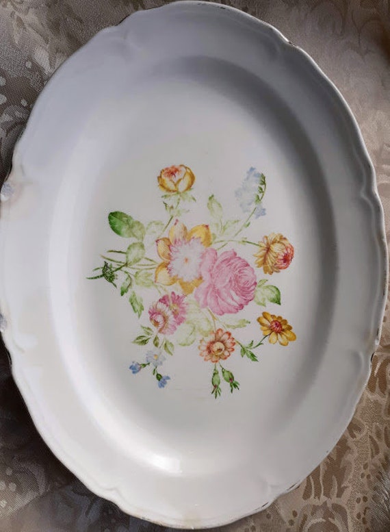 Vintage Edwin M. Knowles Platter 'Serenade' Pattern | Etsy
