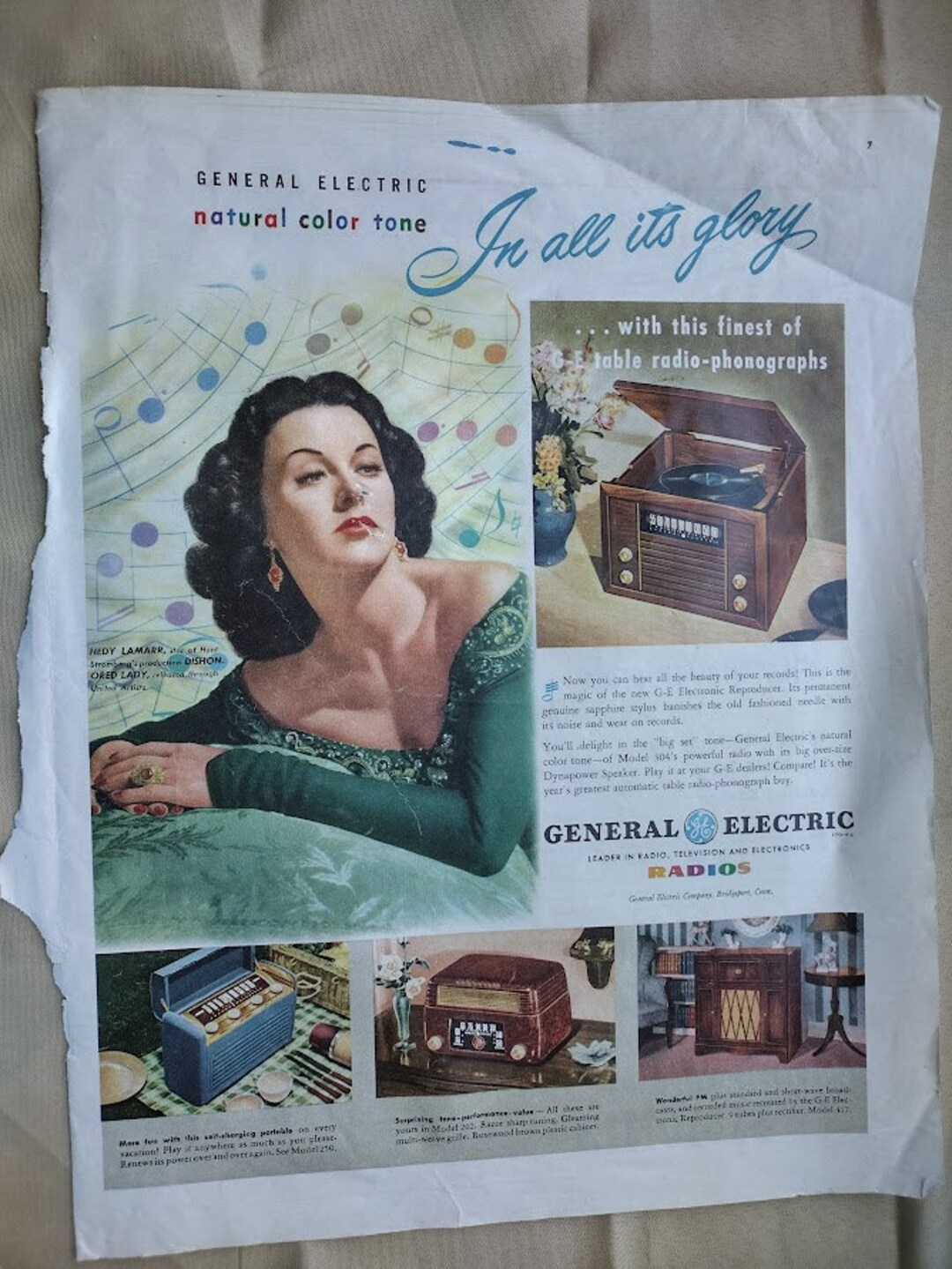 Vintage Magazine Advertisement, Color, Full Page, "general Electric ...