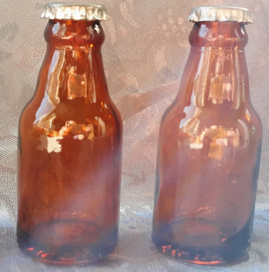 Vintage Miniature Amber Glass Bottles 'muth - Etsy