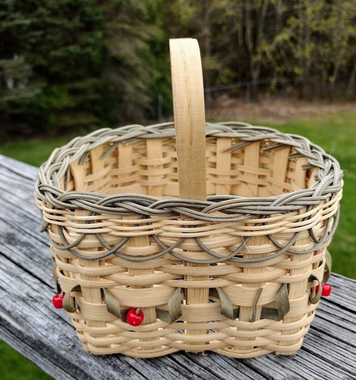 Vintage 'cape Cod' Style Berry Basket With Red Bead | Etsy