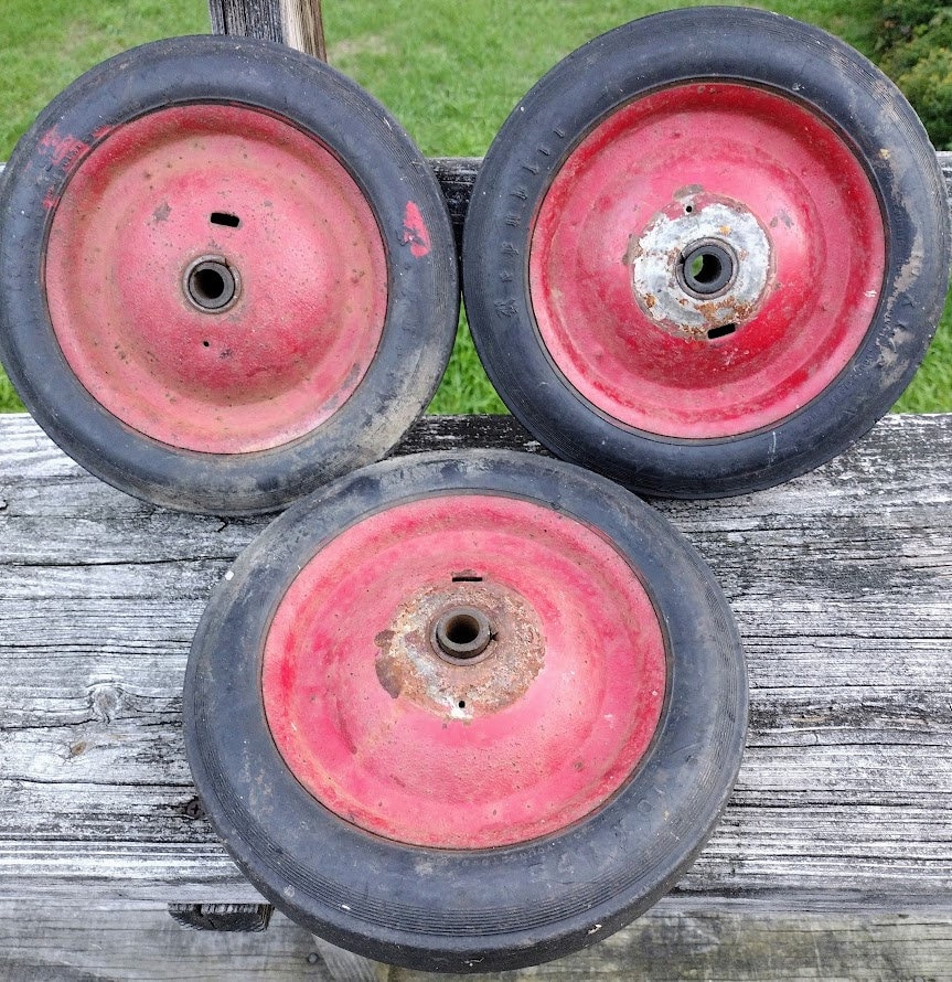 Antique or Vintage Wagon or Cart Wheels republic Rubber - Etsy