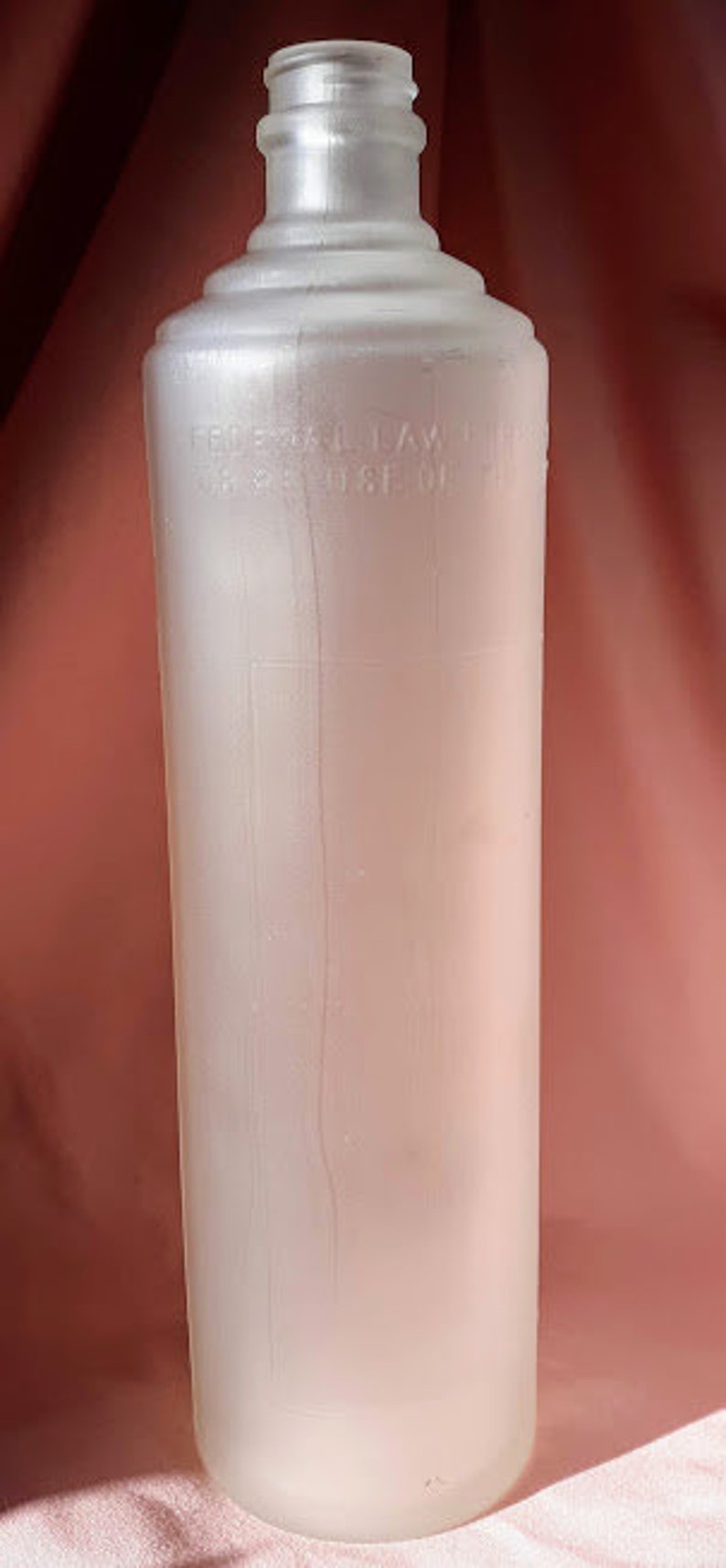 Vintage Bottle Frosted White Glass 'cia Ron Carioca Dest - Etsy