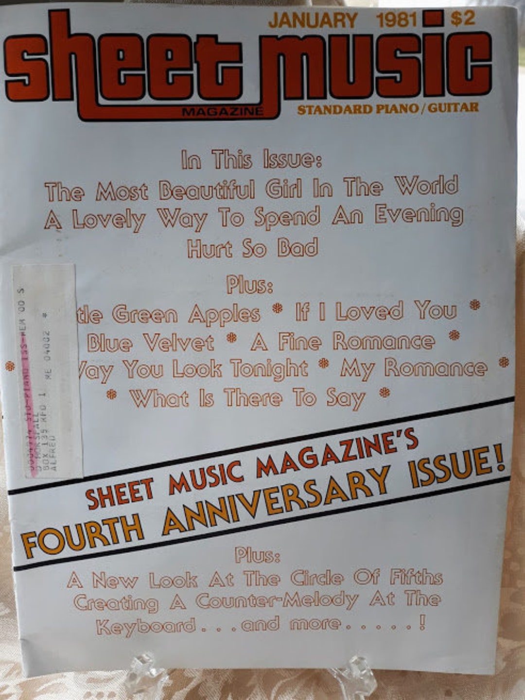 Vintage "sheet Music Magazine Fourth Anniversary Issue", January 1981 ...