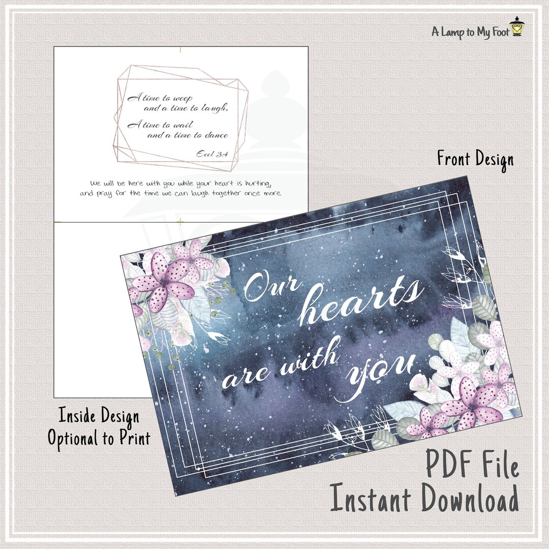 Sympathy Card, Bereavement Card, Comfort Card, Encouragement Card ...