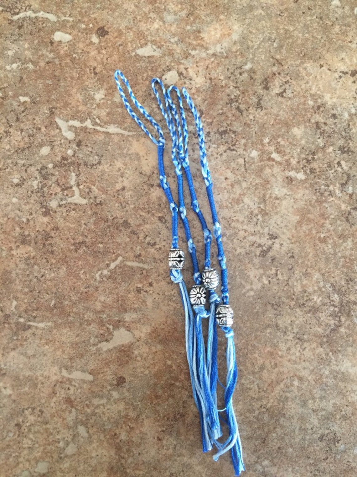 Tzitzits Dark Blue and Light Blue Braided Loop Set of 4 - Etsy