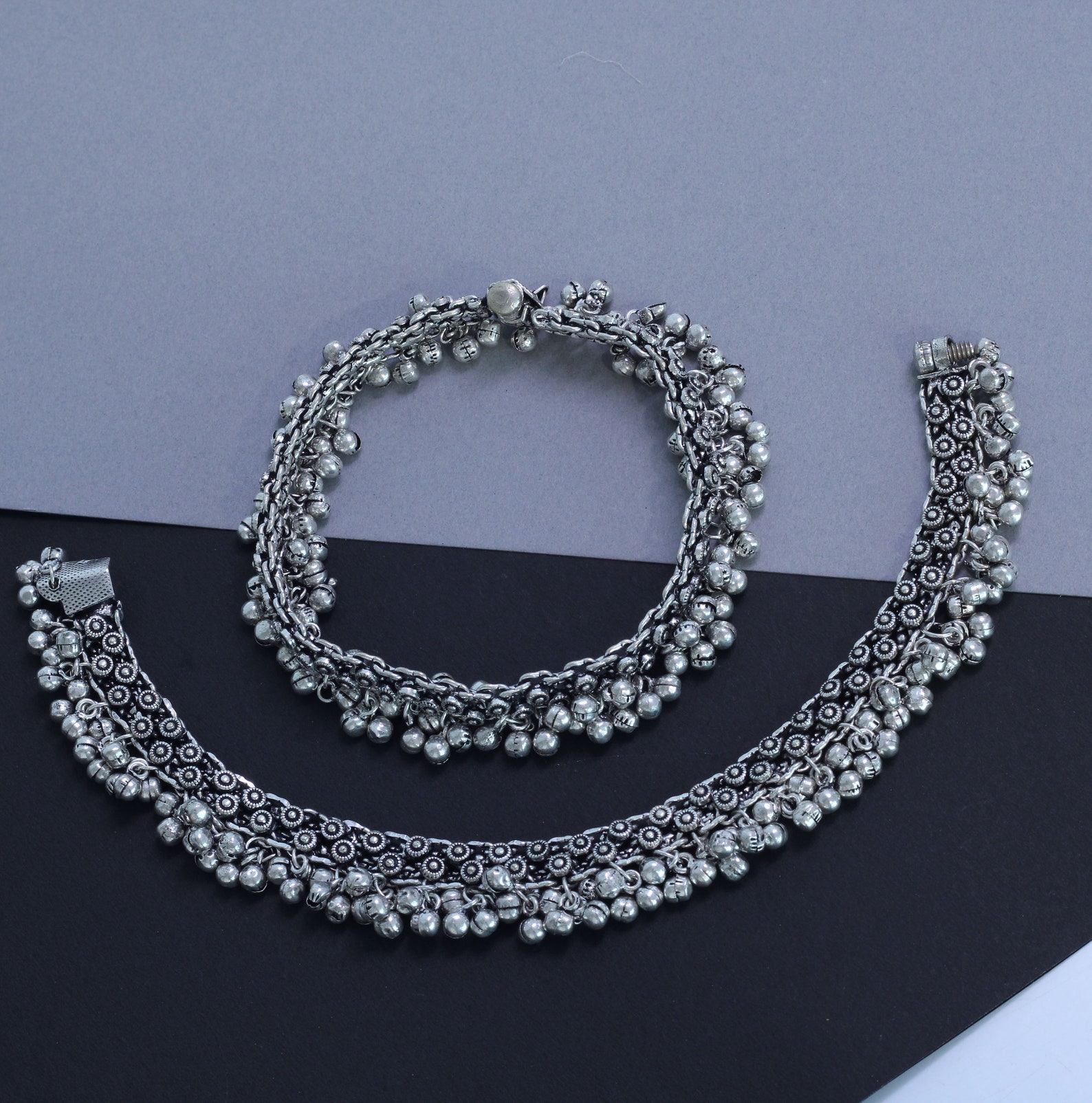 Oxidized German Silver Anklet Ethnic Indian Traditional - Etsy