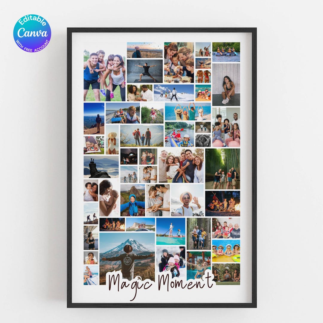 Personalised Huge Editable Family Travel Vacation Photo Collage ...