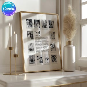 Dad Definition Template. Customizable & Printable Photo Collage Father ...