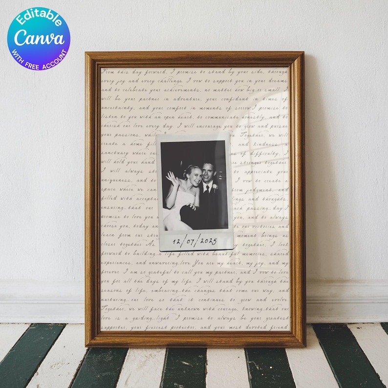 Custom Polaroid Photo Collage Template First Wedding Anniversary Gift ...