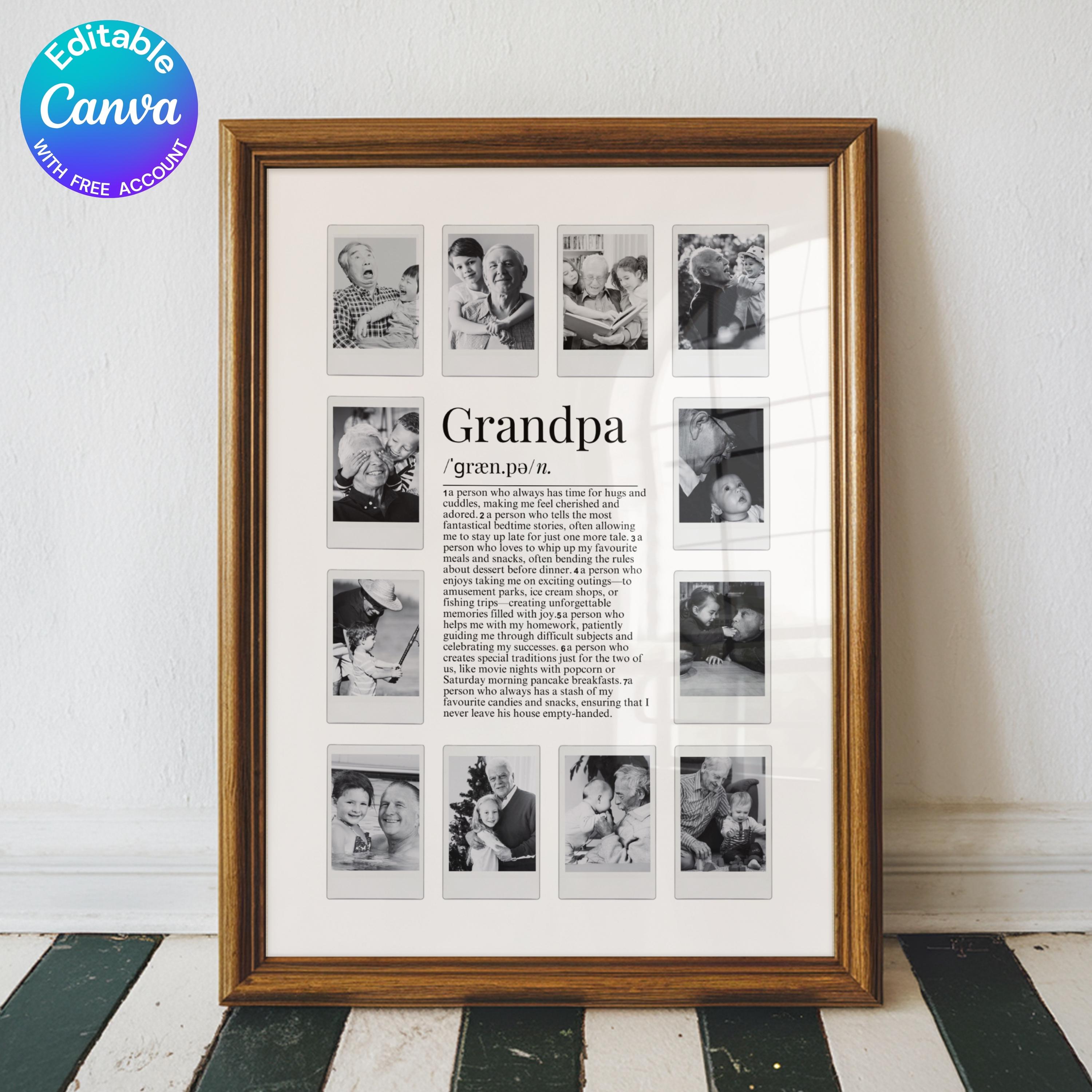 Personalised Grandpa Photo Collage Gramps Photo Prints Photo Collage ...