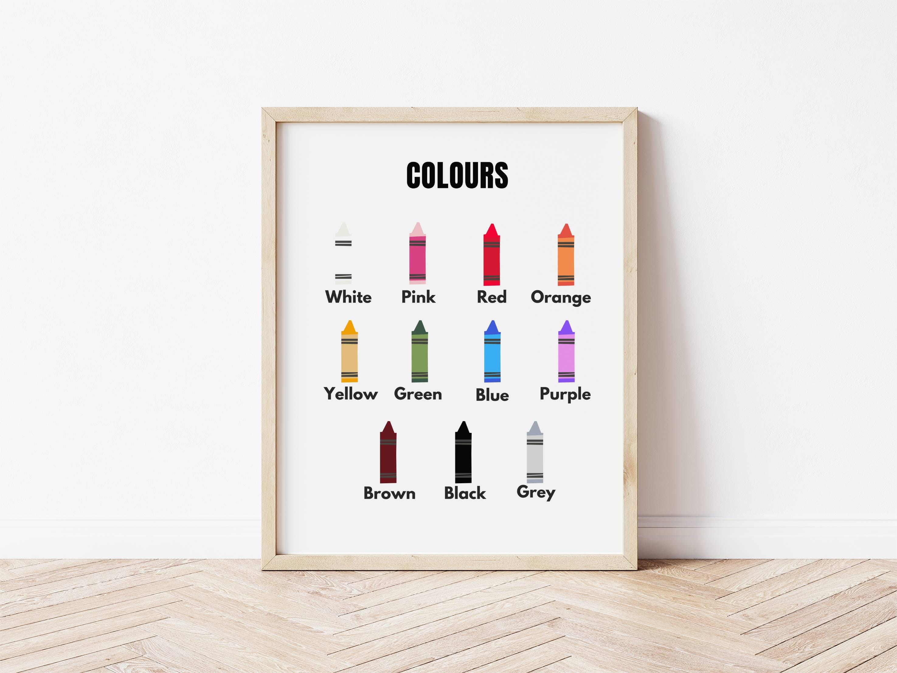 Colors Educational Poster, Montessori Poster, Learn Colors, Classroom ...