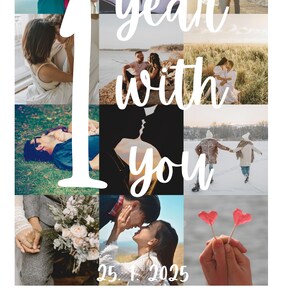 Personalised Gifts, Custom 1st Anniversary Photo Collage,1 Year ...