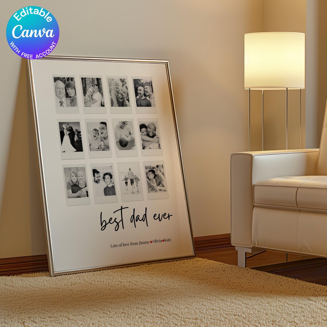 Dad Photo Collage Fathers Day Gift Canva Photo Collage Personalized Dad ...