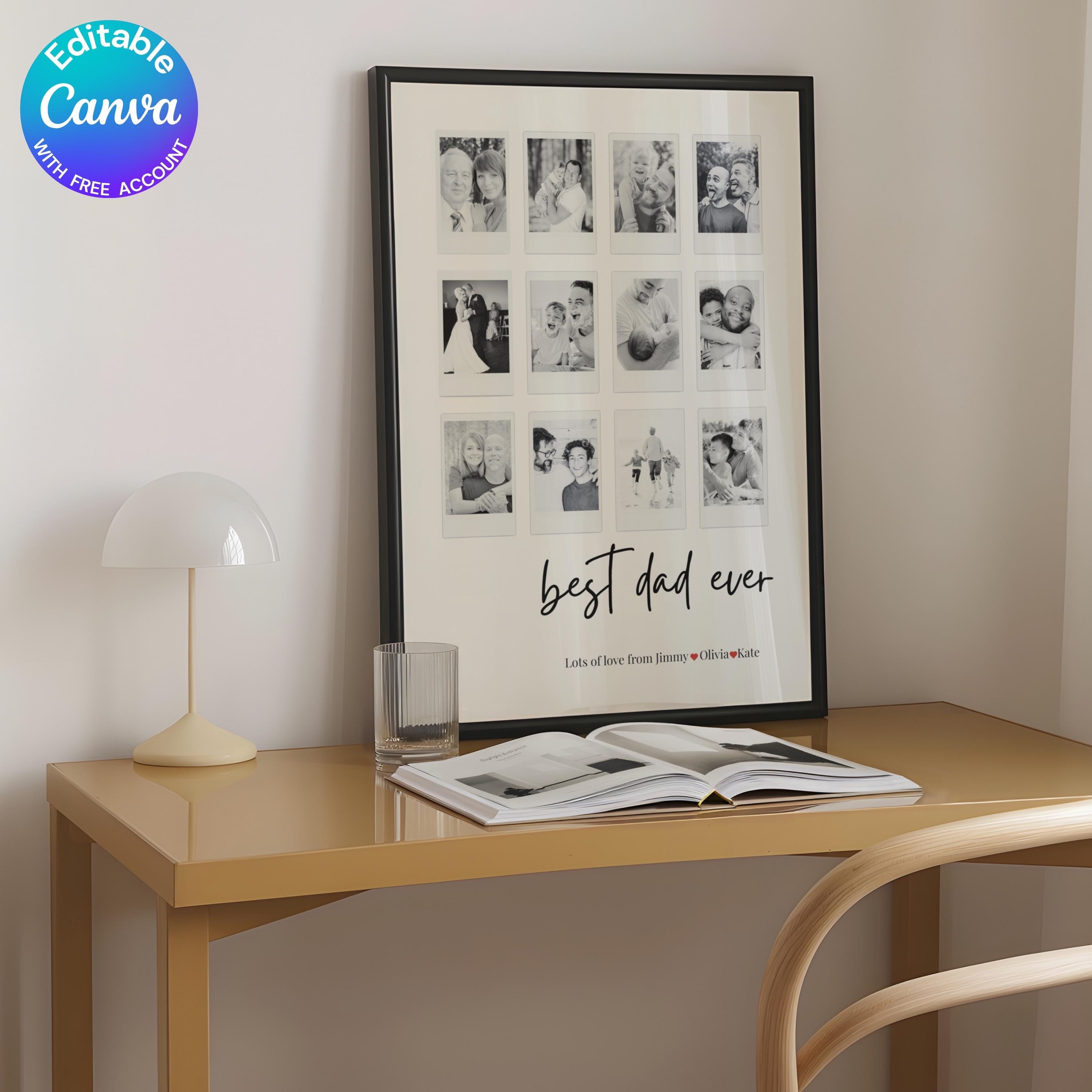 Dad Photo Collage, Fathers Day Gift, Canva Photo Collage, Personalized ...