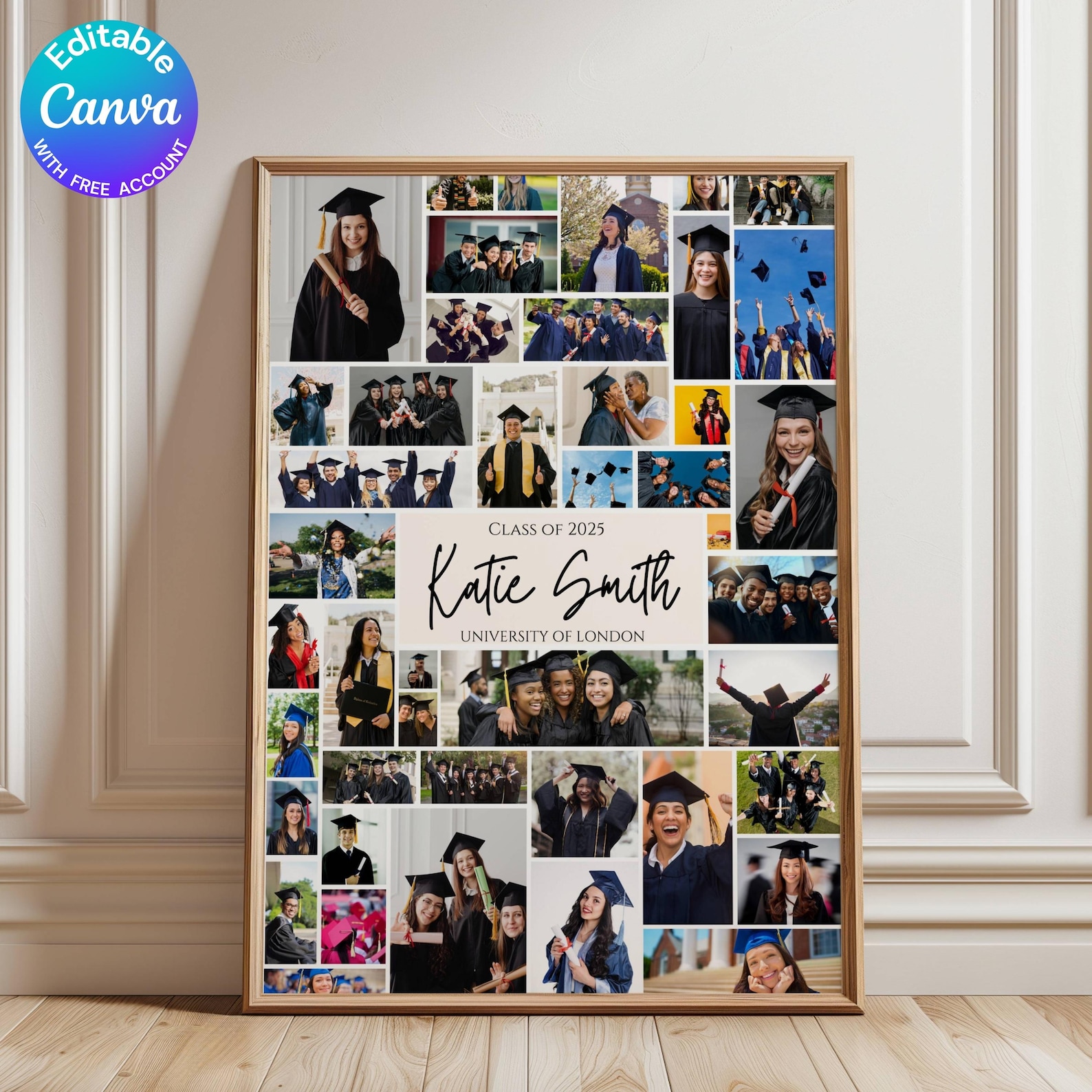 Graduation Photo Collage Poster Sign Template, High School University ...