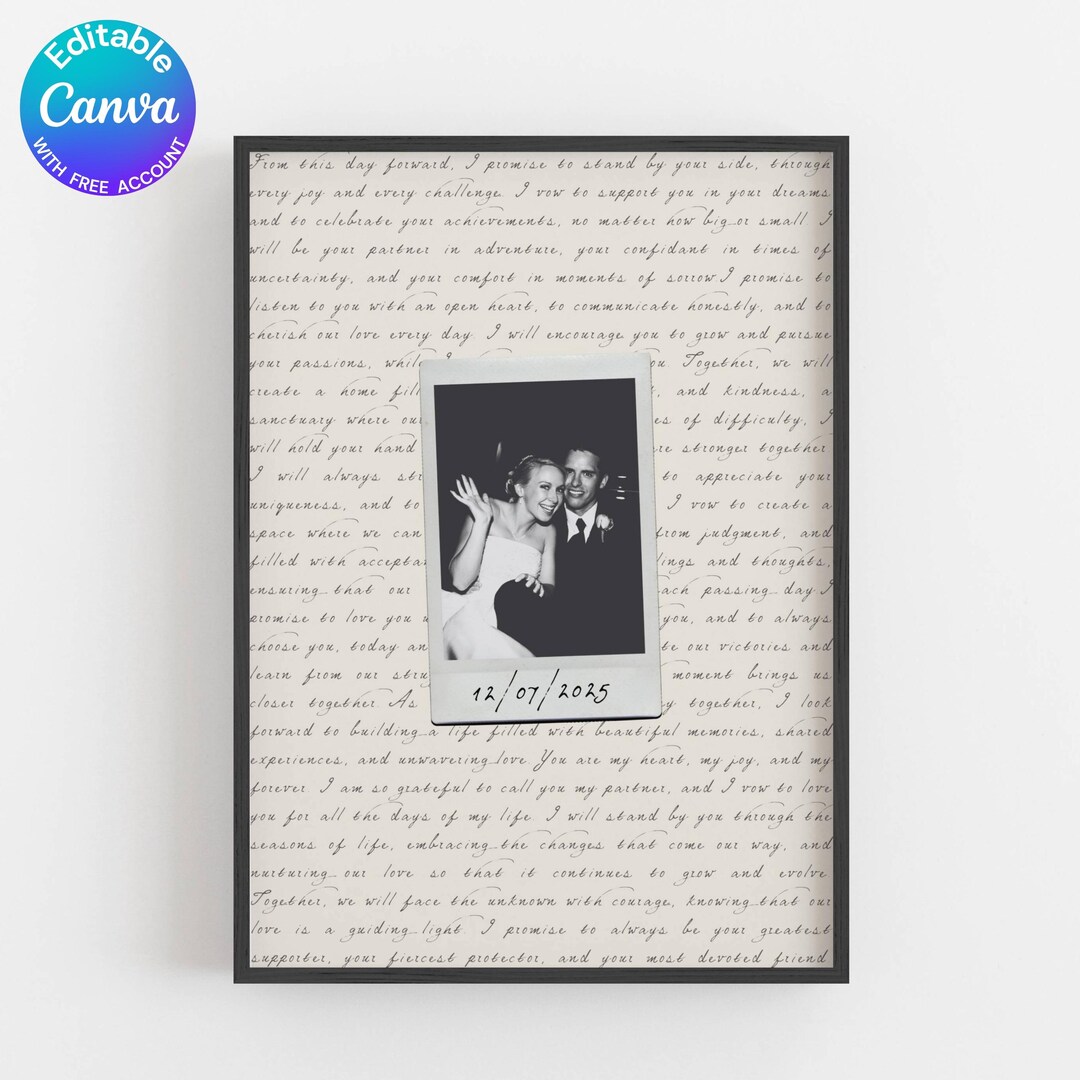 Custom Polaroid Photo Collage Template, First Wedding Anniversary Gift ...