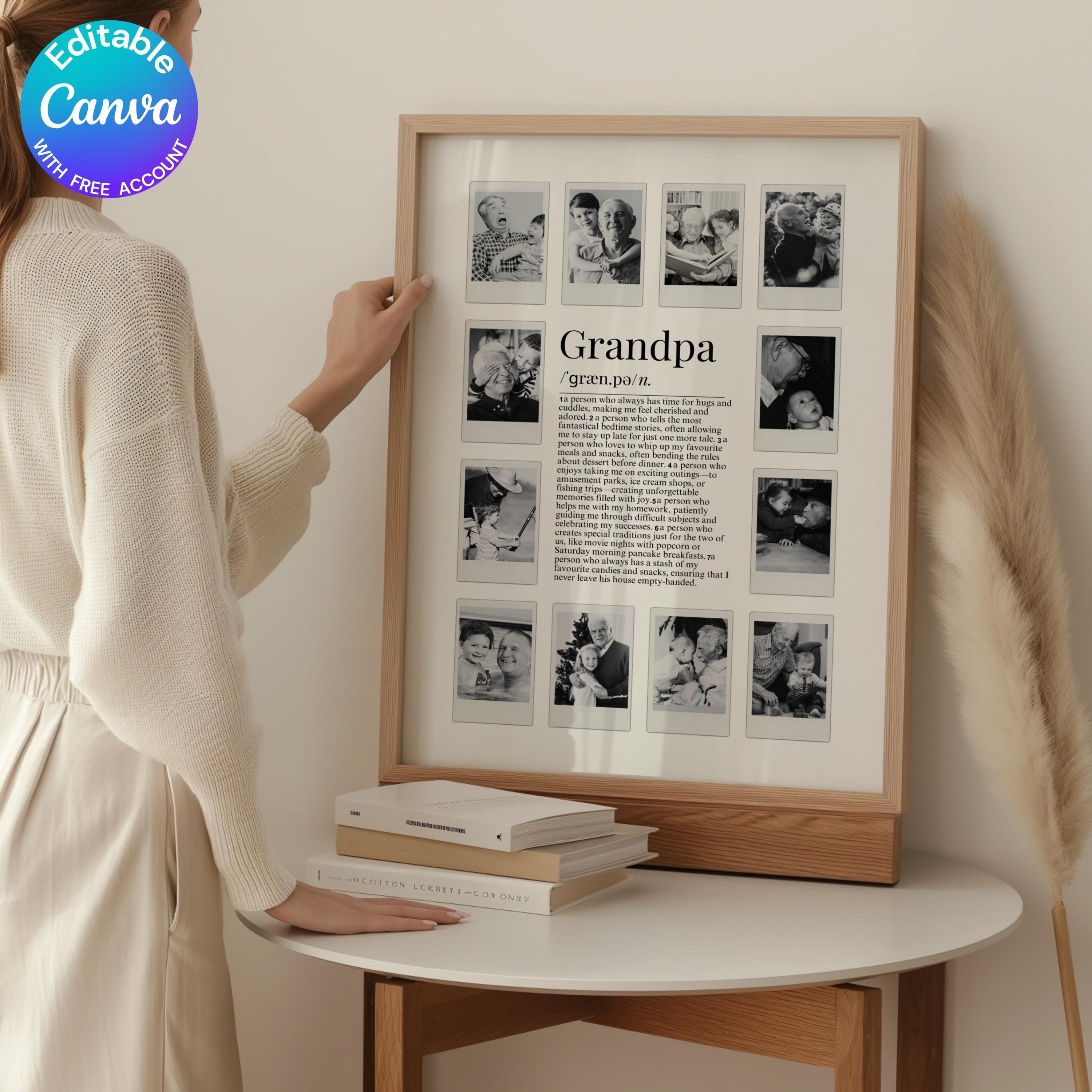 Personalised Grandpa Photo Collage Gramps Photo Prints Photo Collage ...