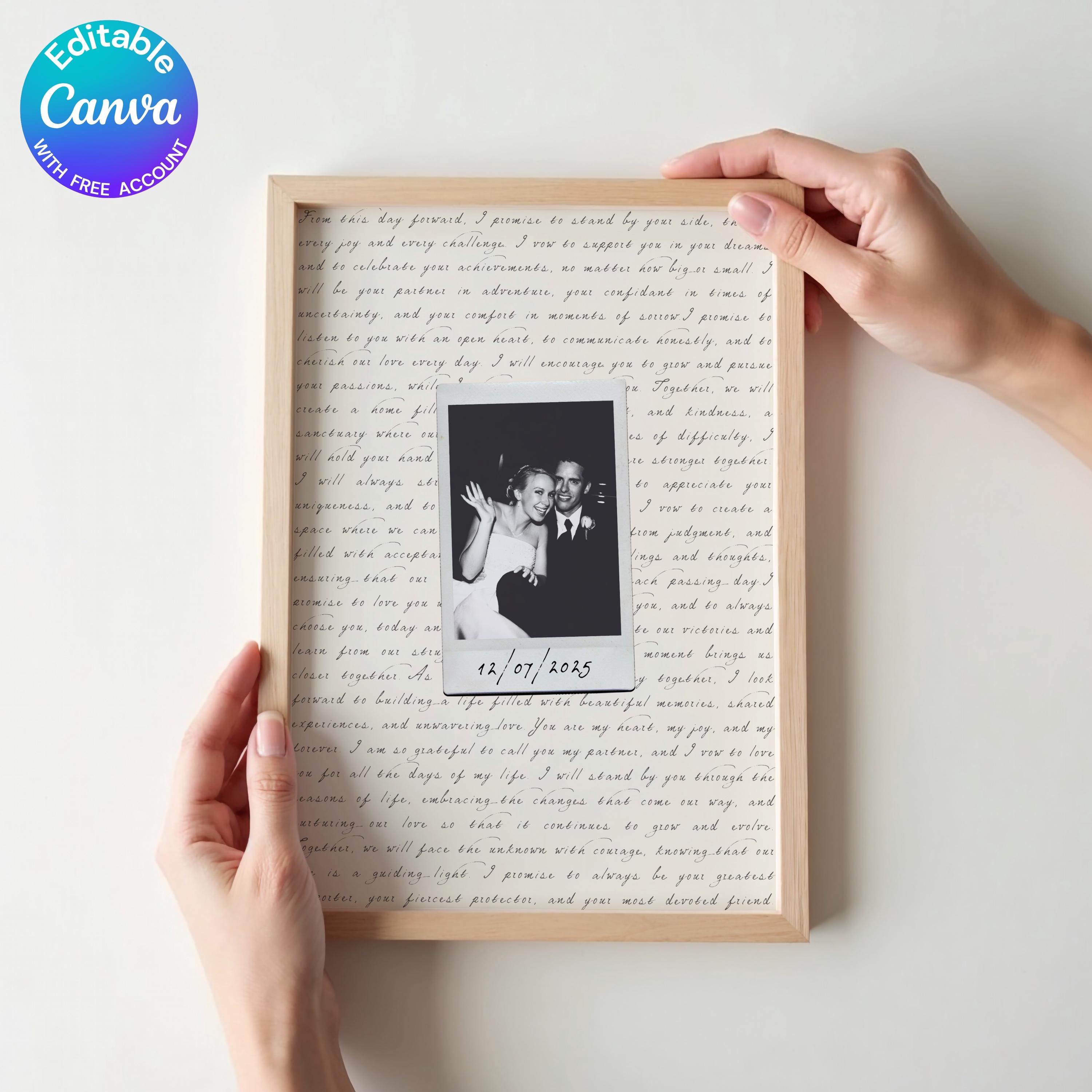 Custom Polaroid Photo Collage Template First Wedding Anniversary Gift ...