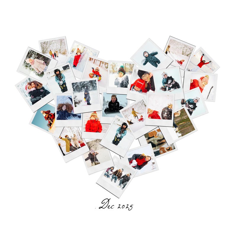 Heart Shape Photo Collage Template, Custom Family Photo Collage Gift ...