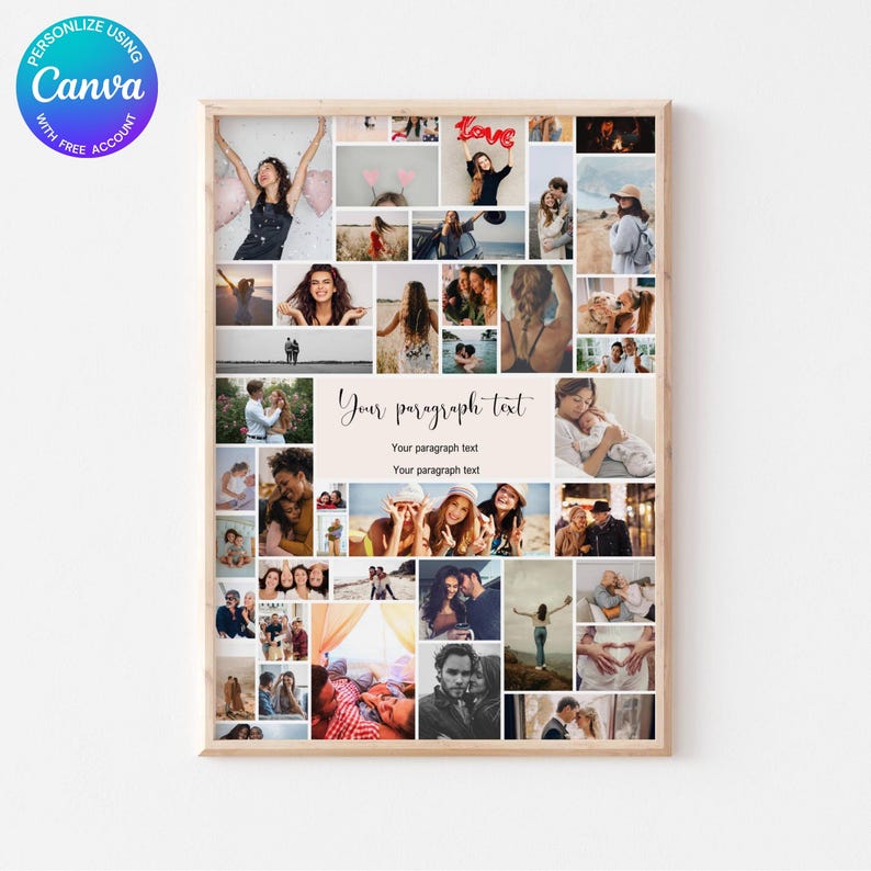 Custom Family Photo Collage Template for 47 Photos Poster, First ...