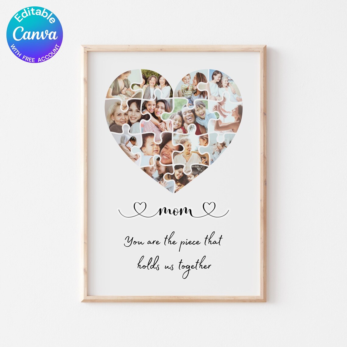Custom Mum Photo Collage TEMPLATE, Gift for Mother, Mother's Day Gift ...