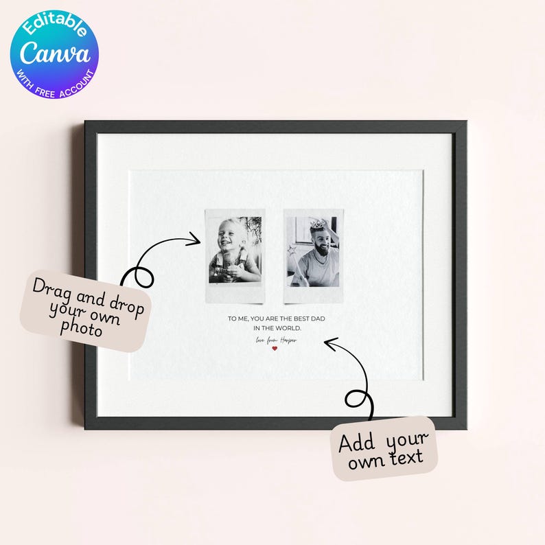 Dad Photo Collage Fathers Day Gift Canva Photo Collage Personalized Dad ...