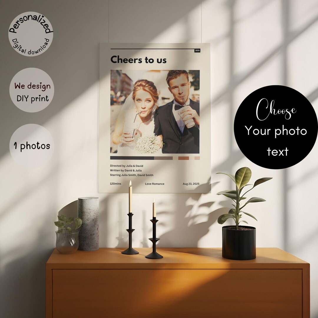 Custom Movie Poster, Personalized Wedding Poster, Movie Poster for ...